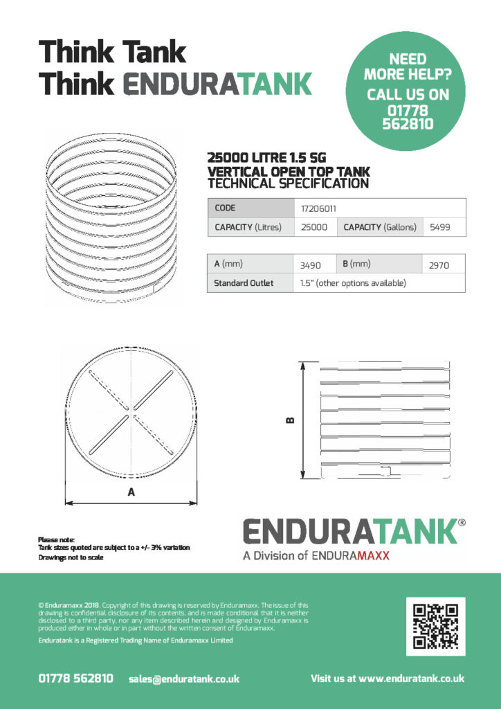 25,000 Litre Open Top Tank – MJP Supplies