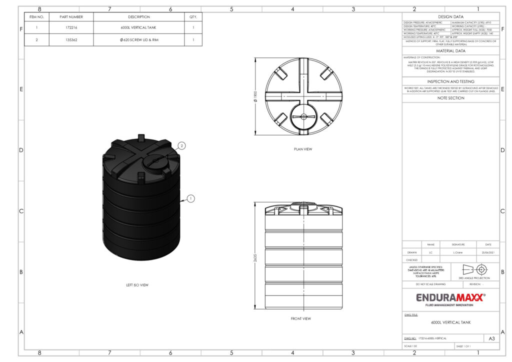 6,000 Litre Water Tank, Non-Potable – MJP Supplies