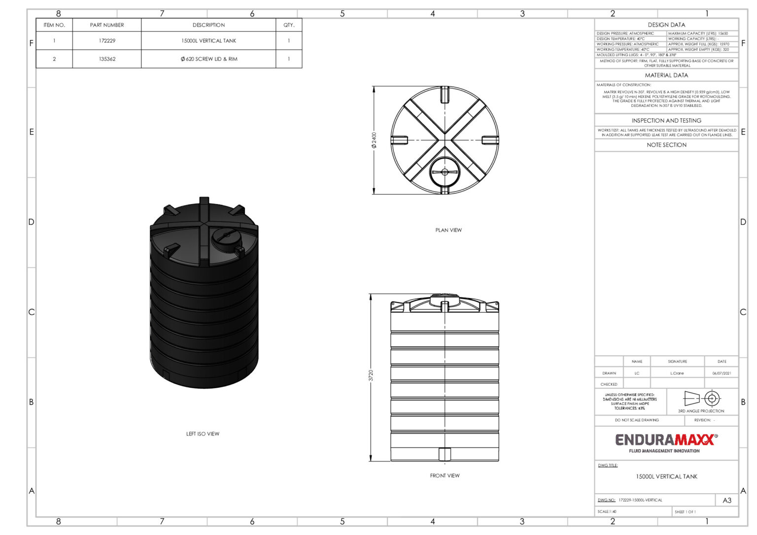15,000 Litre Fire Sprinkler Water Tank – MJP Supplies